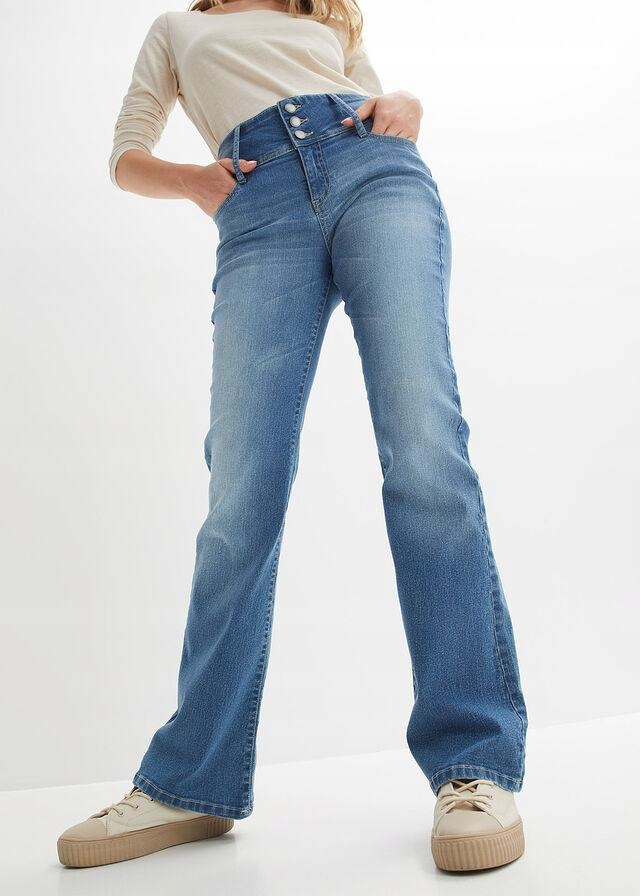 48 Bonprix jcf SPODNIE JEANSOWE DZWONY 16527677754 - Allegro.pl