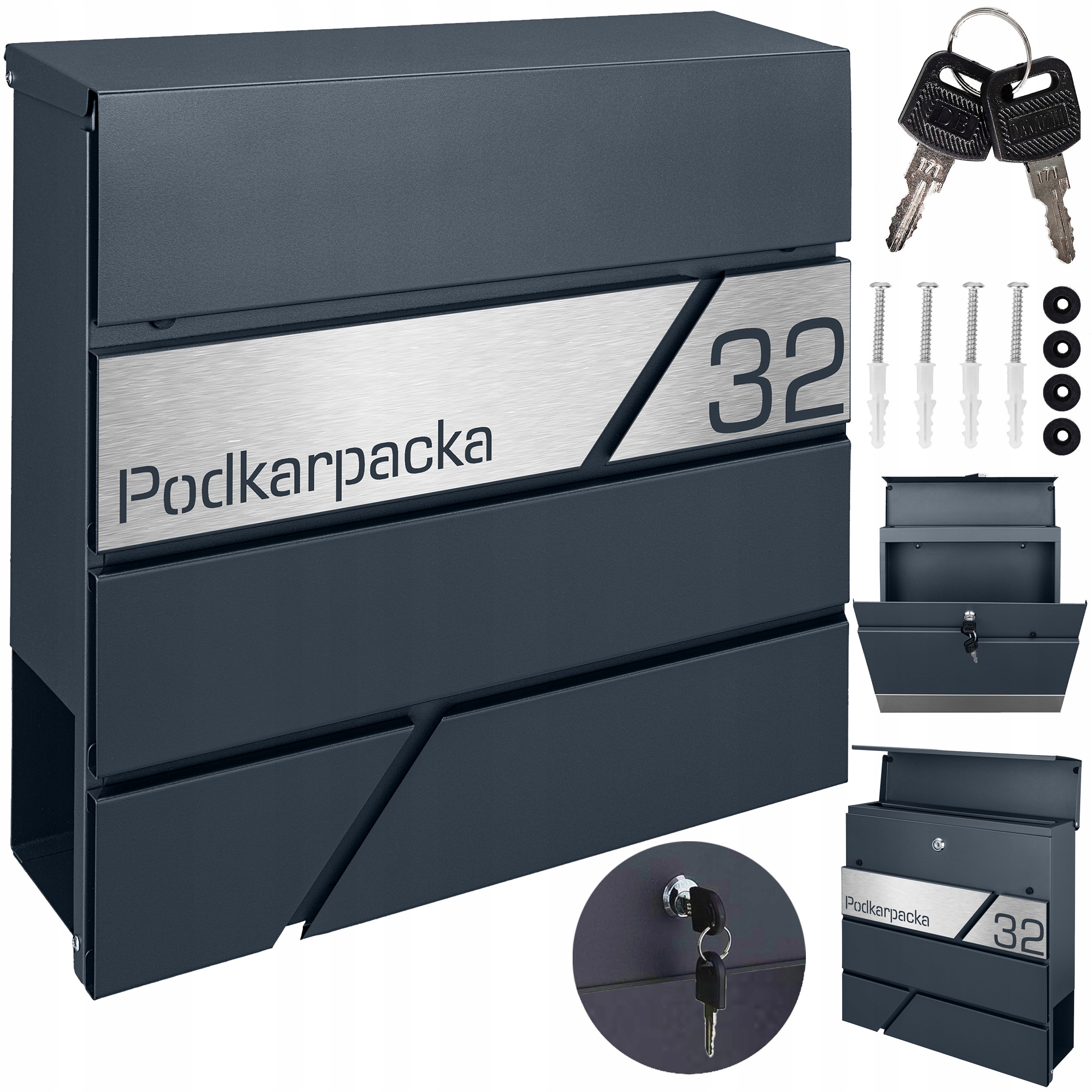 Poštovní schránka vhazovačka, s novinami M-TEC šedá - Allegro