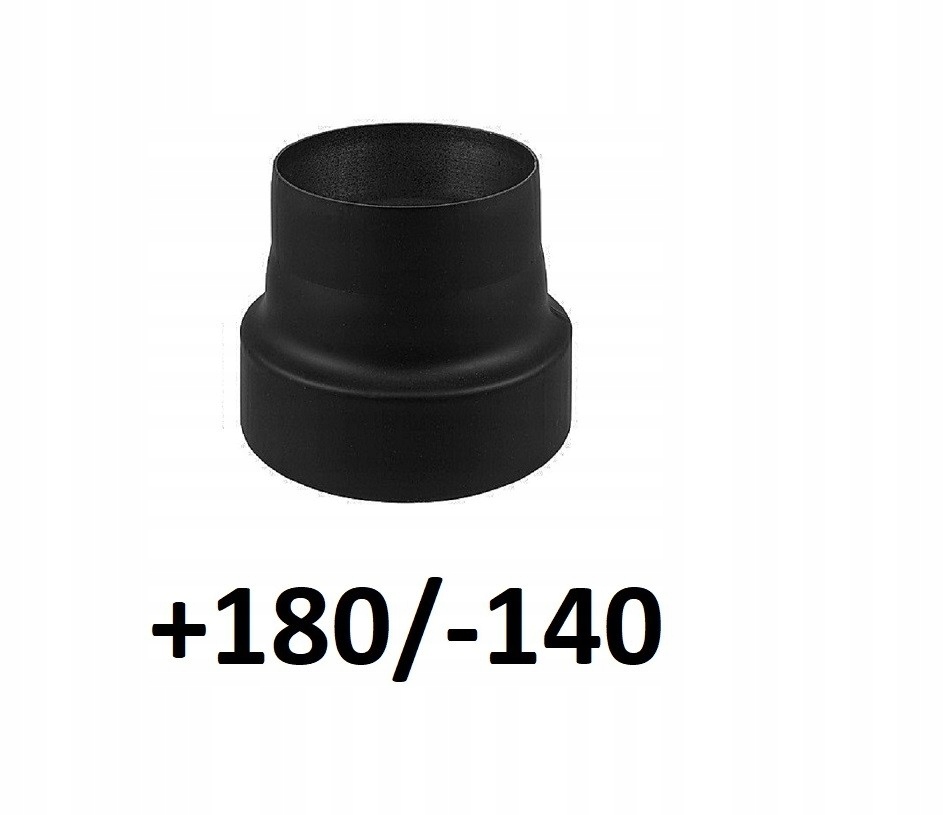 Redukcja kominowa +180/-140 mm CZARNA • Cena, Opinie • Kanały, kształtki, przewody 13088524766 ...