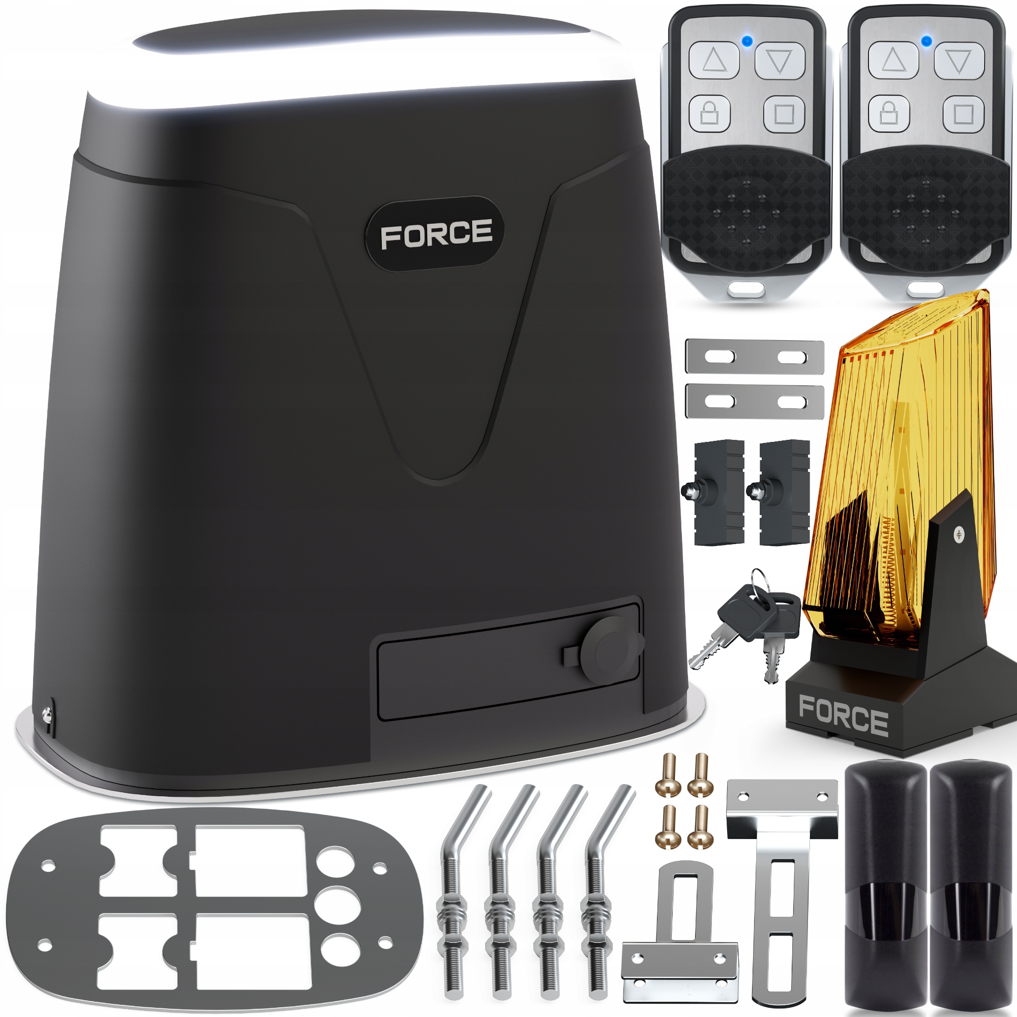 FORCE HiTron 24V DO 800 KG NAPĘD DO BRAM PRZESUWNYCH 2x PILOT, LAMPA ...