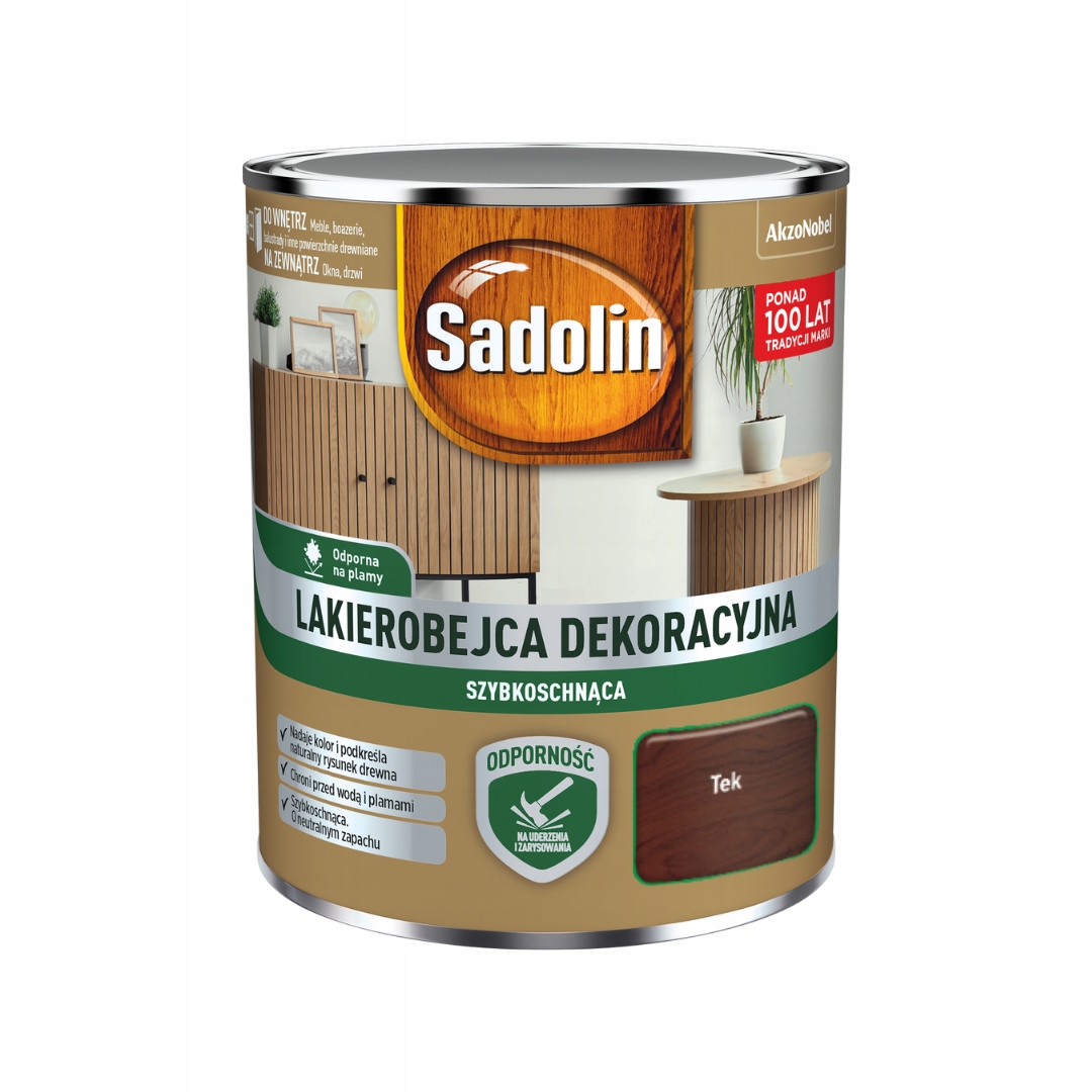 Sadolin lakierobejca dekoracyjna szybkoschnąca 0,7L Tek (5904078225066 ...