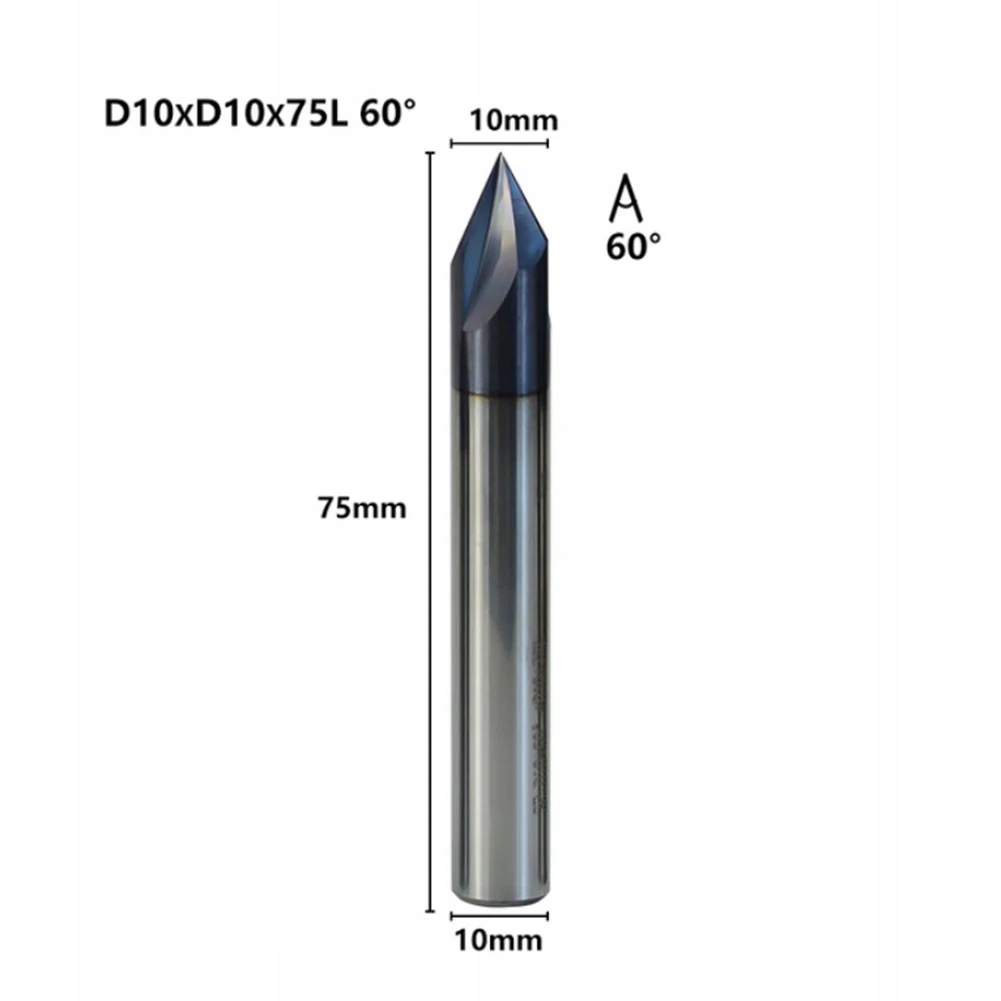3 Flute Chamfer Milling Cutter 60 Degrees CNC Router Bit 2-12mm Tung ...