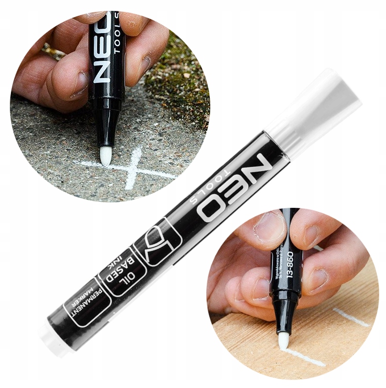 Marker Biały Permanentny Olejowy Budowlany Pisak Niezmywalny Flamaster ...