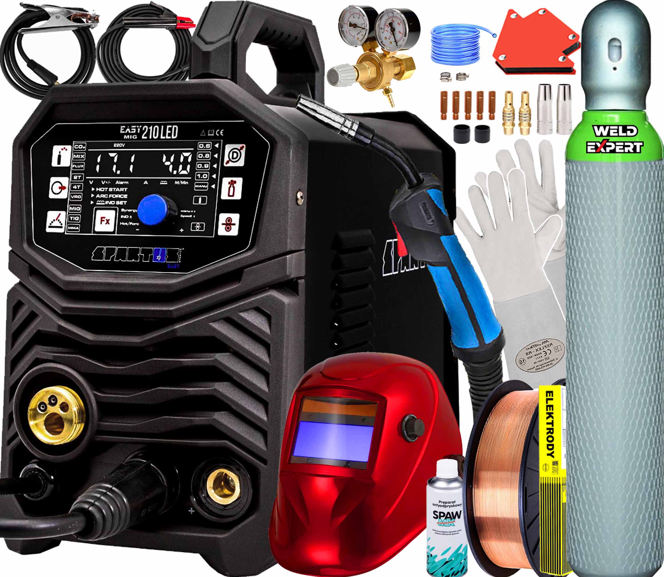 MIGOMAT SPARTUS EASY MIG 210 SYNERGIA FLUX MMA TIG (5900391243671 ...