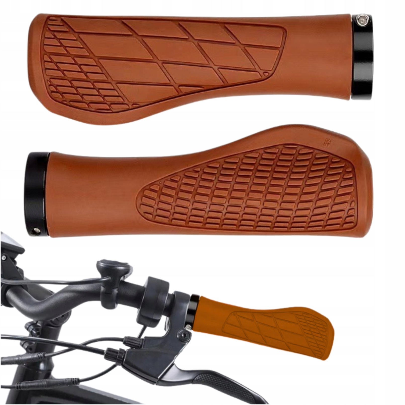 CHWYTY ROWEROWE GRIPY RĄCZKI DO ROWERU WYGODNE ANTYPOŚLIZGOWE 2SZT ...