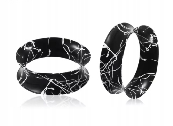 Tunel plug černo bílý paint splash silikonový earskin 6 mm za 52.00CZK ...