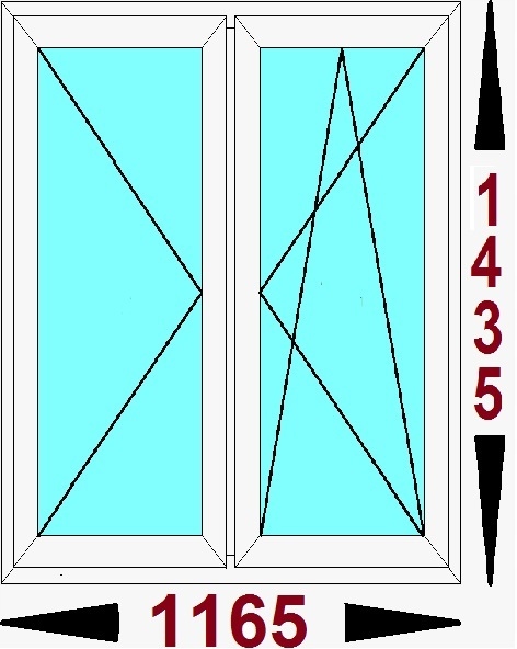 Okna PCV 1165 x 1435 O32 Moderntherm typowe wymiary od ręki • Cena ...