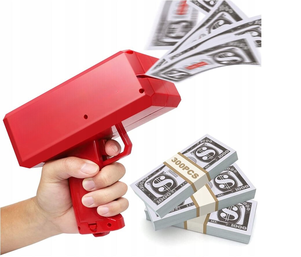 PISTOLE NA PENÍZE CASH GUN MONEY GUN dárek - Allegro