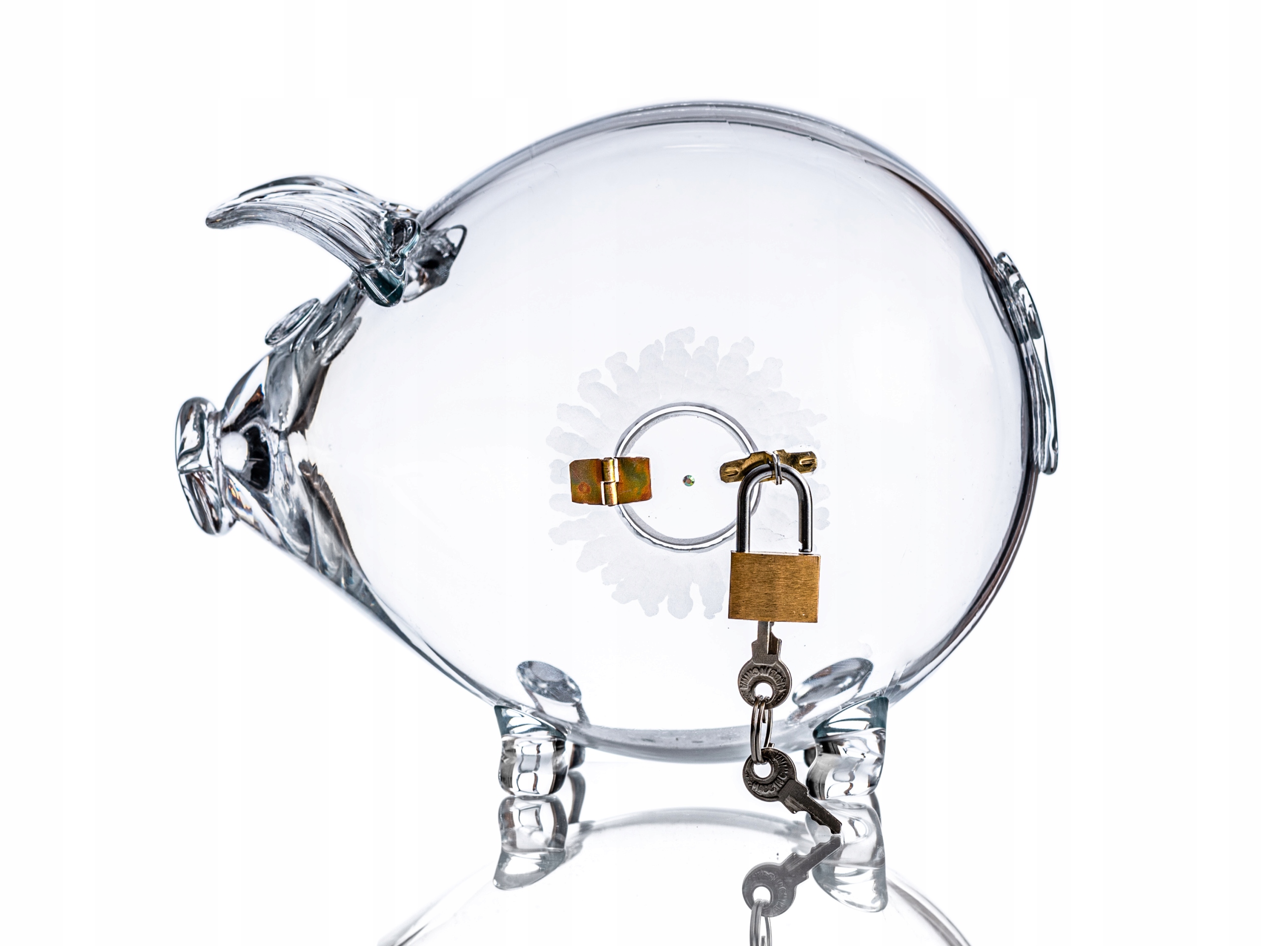 SKARBONKA ŚWINKA SZKLANA OTWIERANA Z KŁÓDKĄ KROSNO (5906656687570 ...