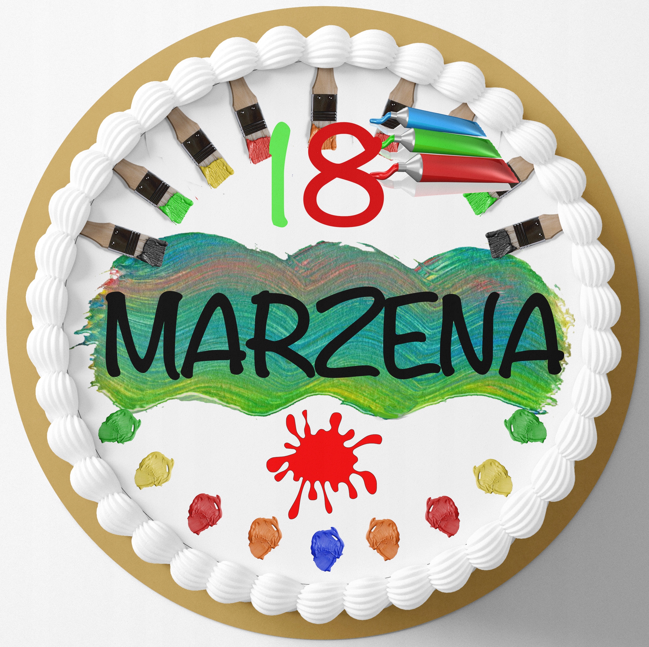 PAPIER WAFLOWY OPŁATEK MALARKA ARTYSTA MALARZ AKRYL URODZINY 20cm (5906146208742) • Cena, Opinie ...