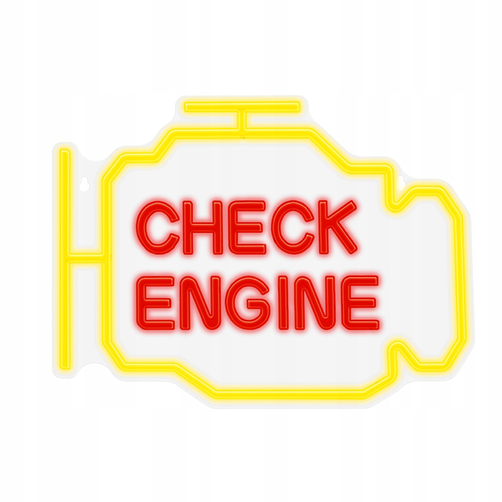 Neon PLEXI LED CHECK ENGINE warsztat mechanik do warsztatu ozdoba ...