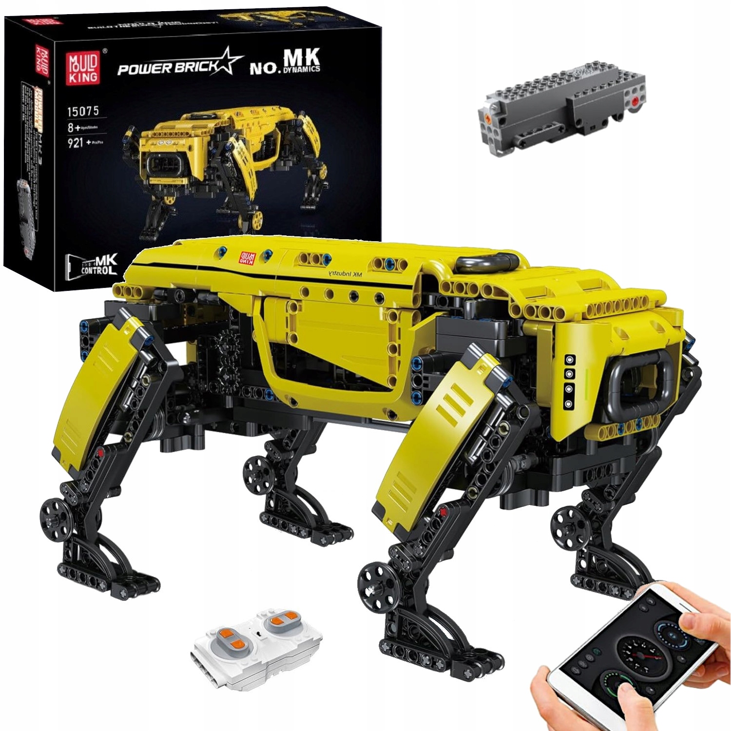Klocki Mould King 15075 RC Robot Pies na Pilota Zestaw Klocków 921 ele ...