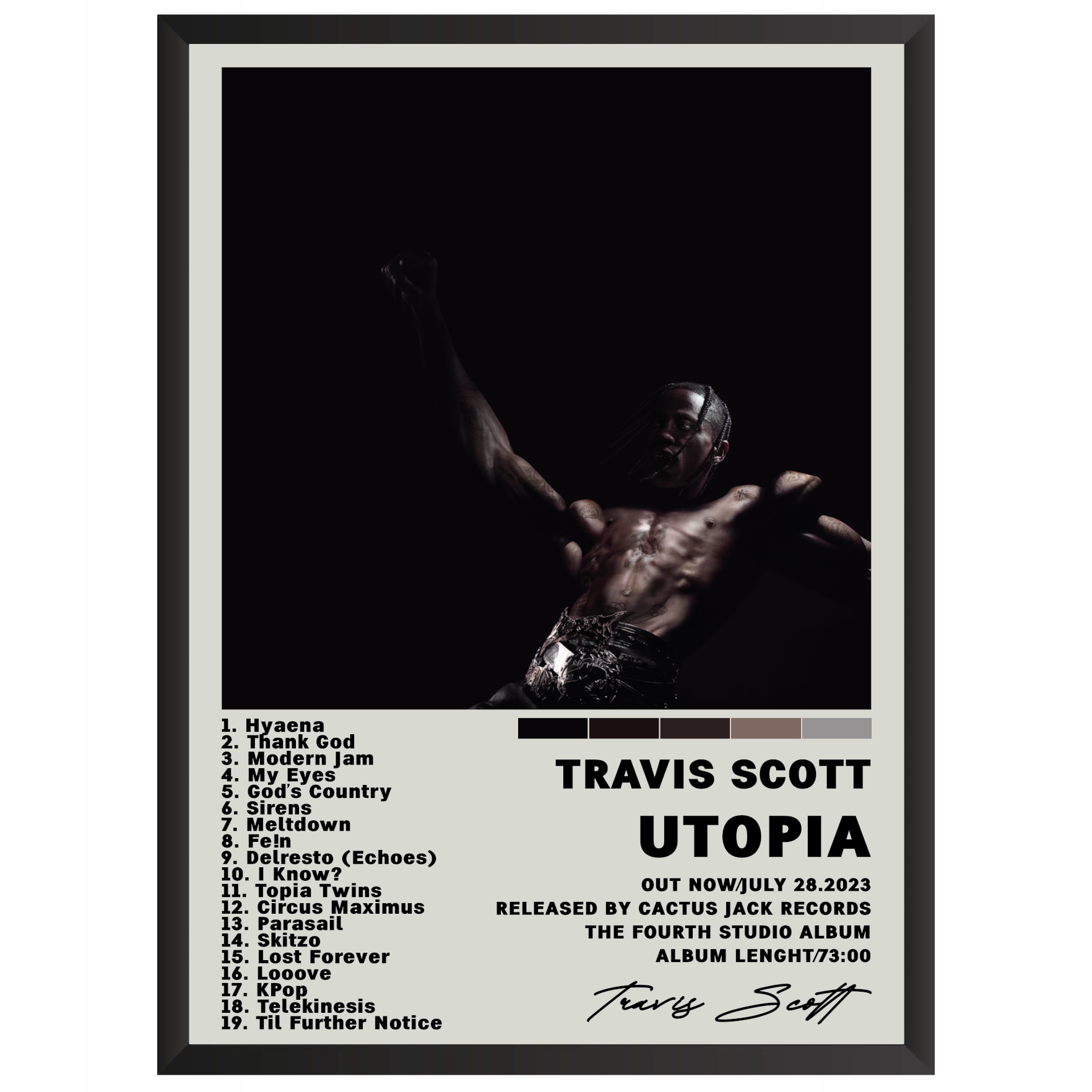 Travis Scott Utopia Personalizowany Obraz Plakat z albumem w ramce • Cena, Opinie - Allegro