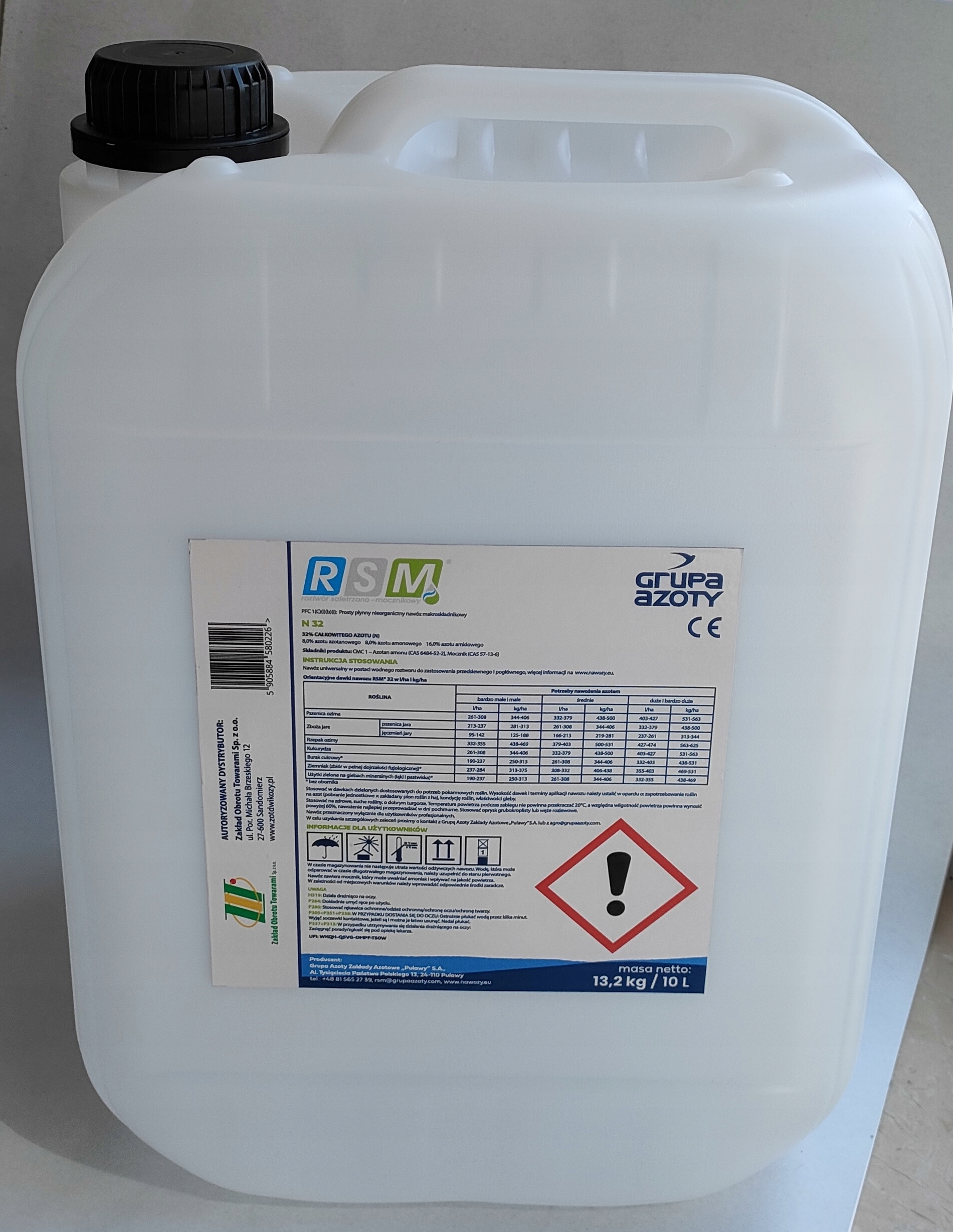 RSM 32 32% N 10 L / 13,2 KG (5905884580226) • Cena, Opinie • Nawozy ...