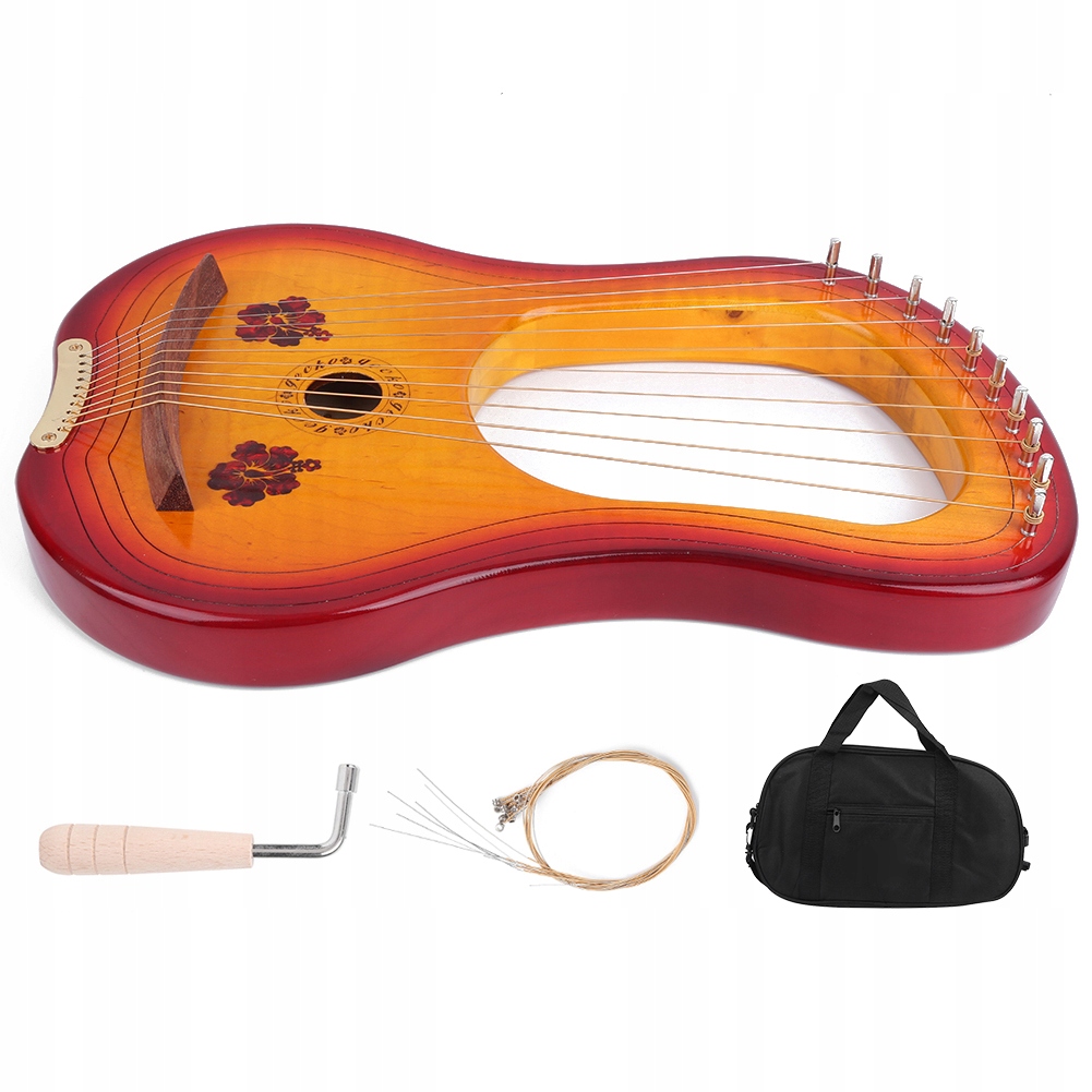 Harfa 10 strunowy klon drewniany z młotkiem 14777594540 - Sklepy ...