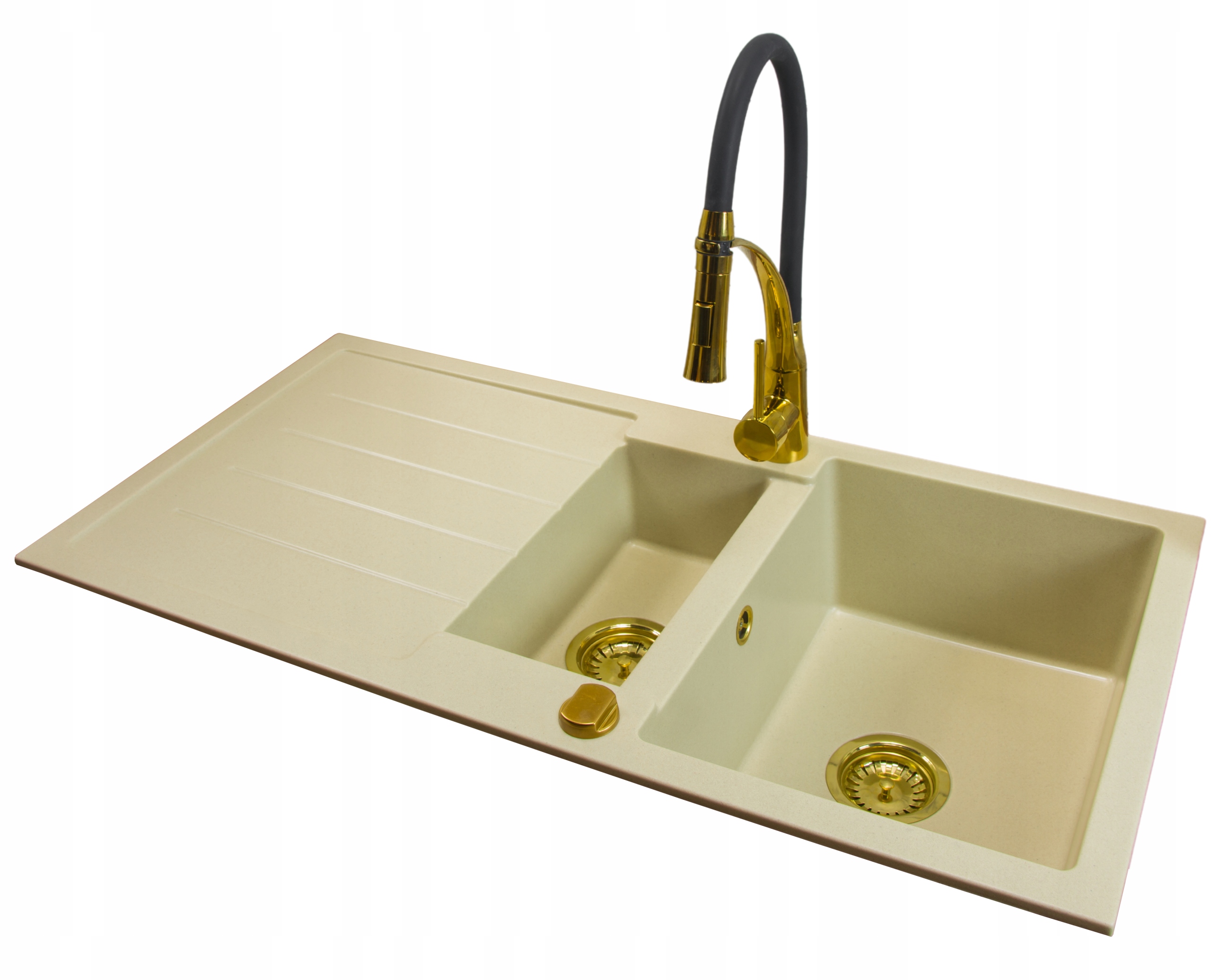 ZLEWOZMYWAK GRANITOWY 1,5 KOMORY BAT AUTOMAT ZŁOTO (YAX) • Cena, Opinie ...