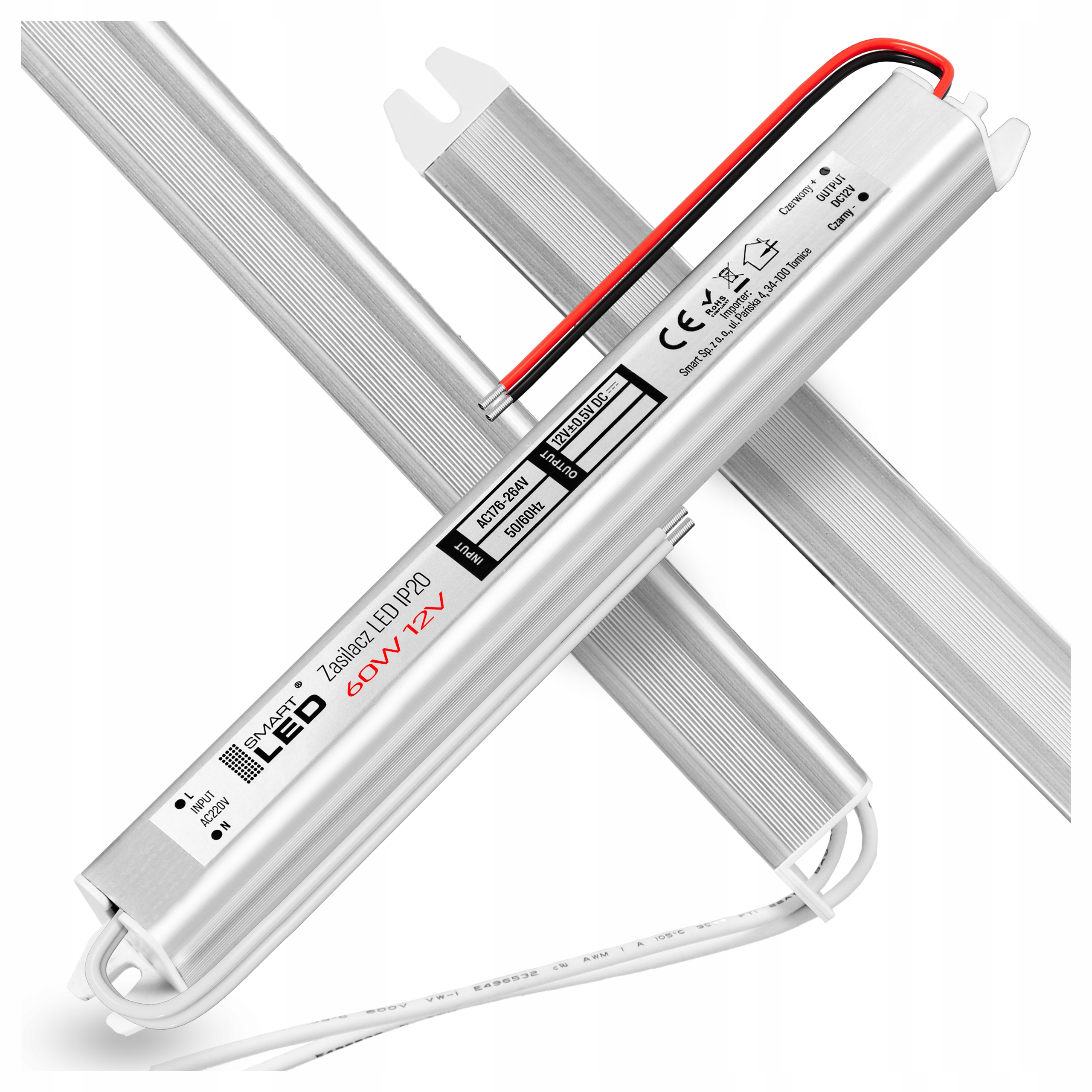 Zasilacz LED 12V 60W 5A Do Taśm Taśmy Transformator Ultra Slim Cienki (Zasilacz mini 4811 ...