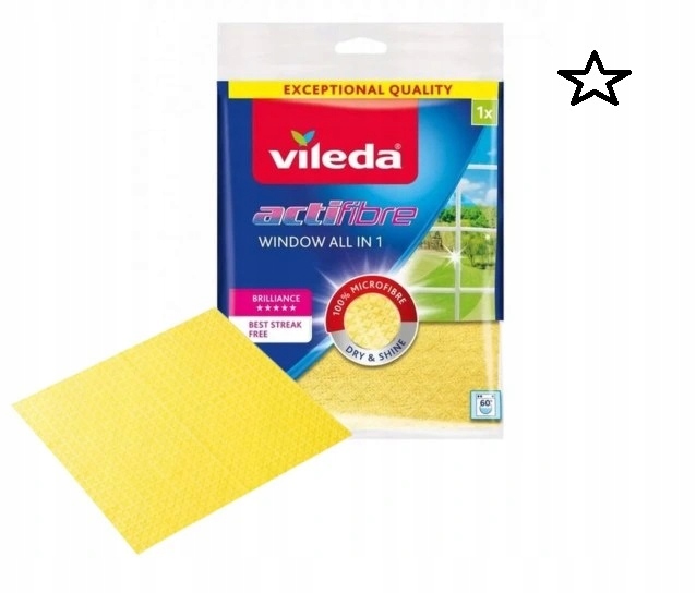 VILEDA Ścierka Actifibre Window All In 1 Żółta Do Okien Luster Szyb (5907389528277) • Cena ...