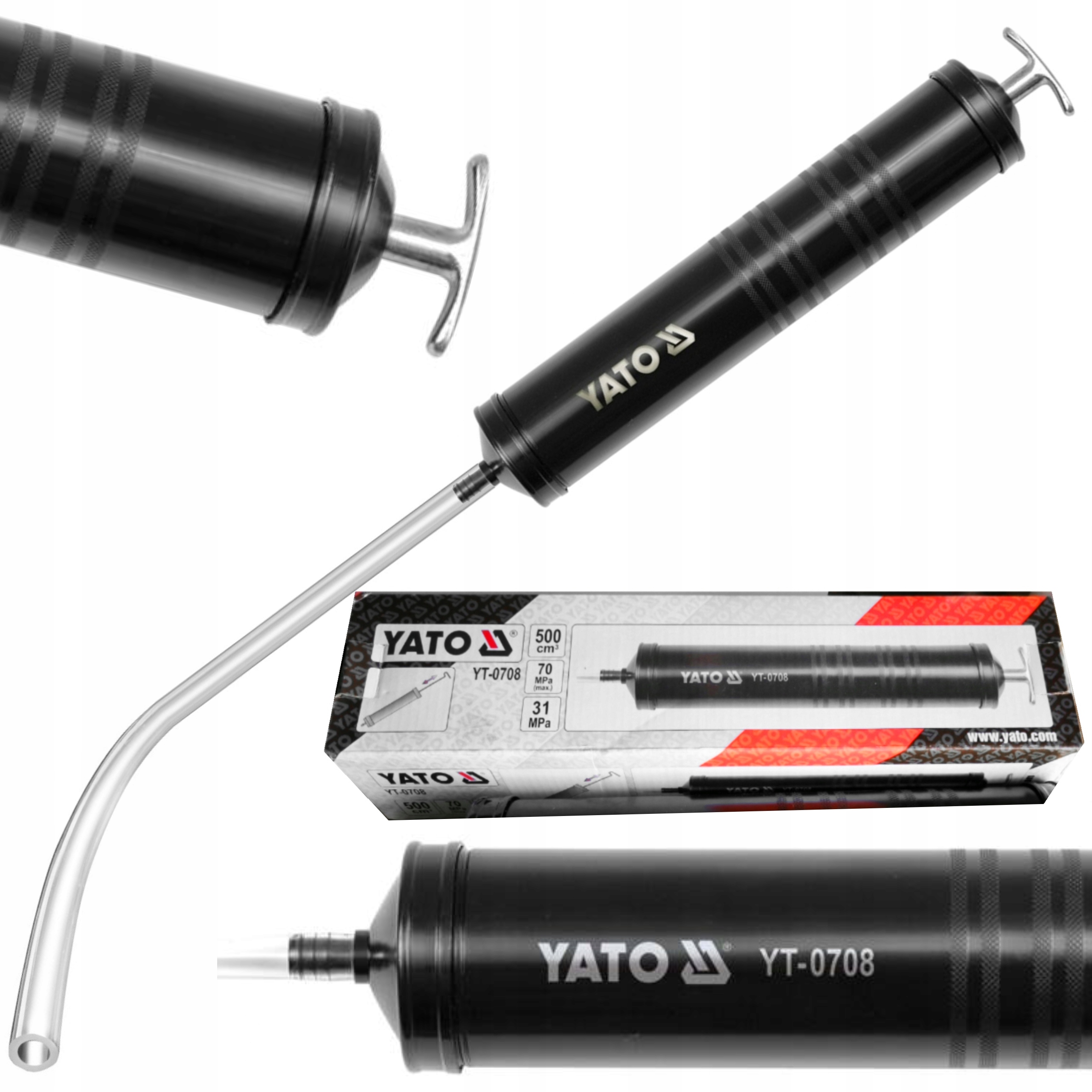 YATO ODSYSARKA RĘCZNA OLEJU 0,5L STRZYKAWKA SMAROWNICA POMPKA YT-0708 ...