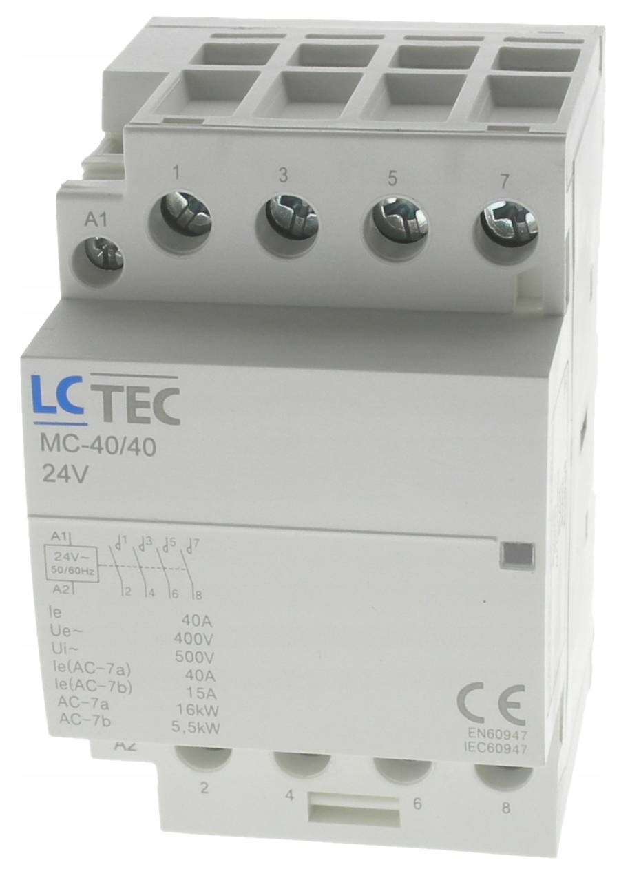 LC stycznik modułowy 4P 3M 40A 24V AC 4NO (MC-40/40 24V AC 40A 4NO ...