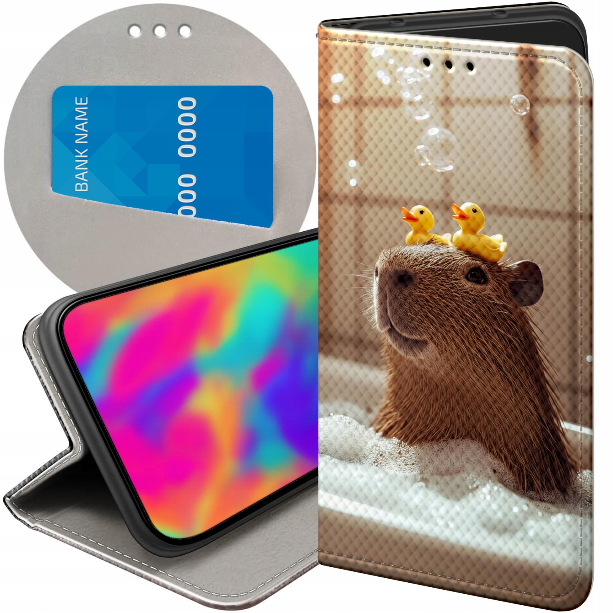 FLIP TOK GOOGLE PIXEL 10 PRO XL KÉSZÜLÉKHEZ KAPIBARA MINTÁK ARANYOS ...