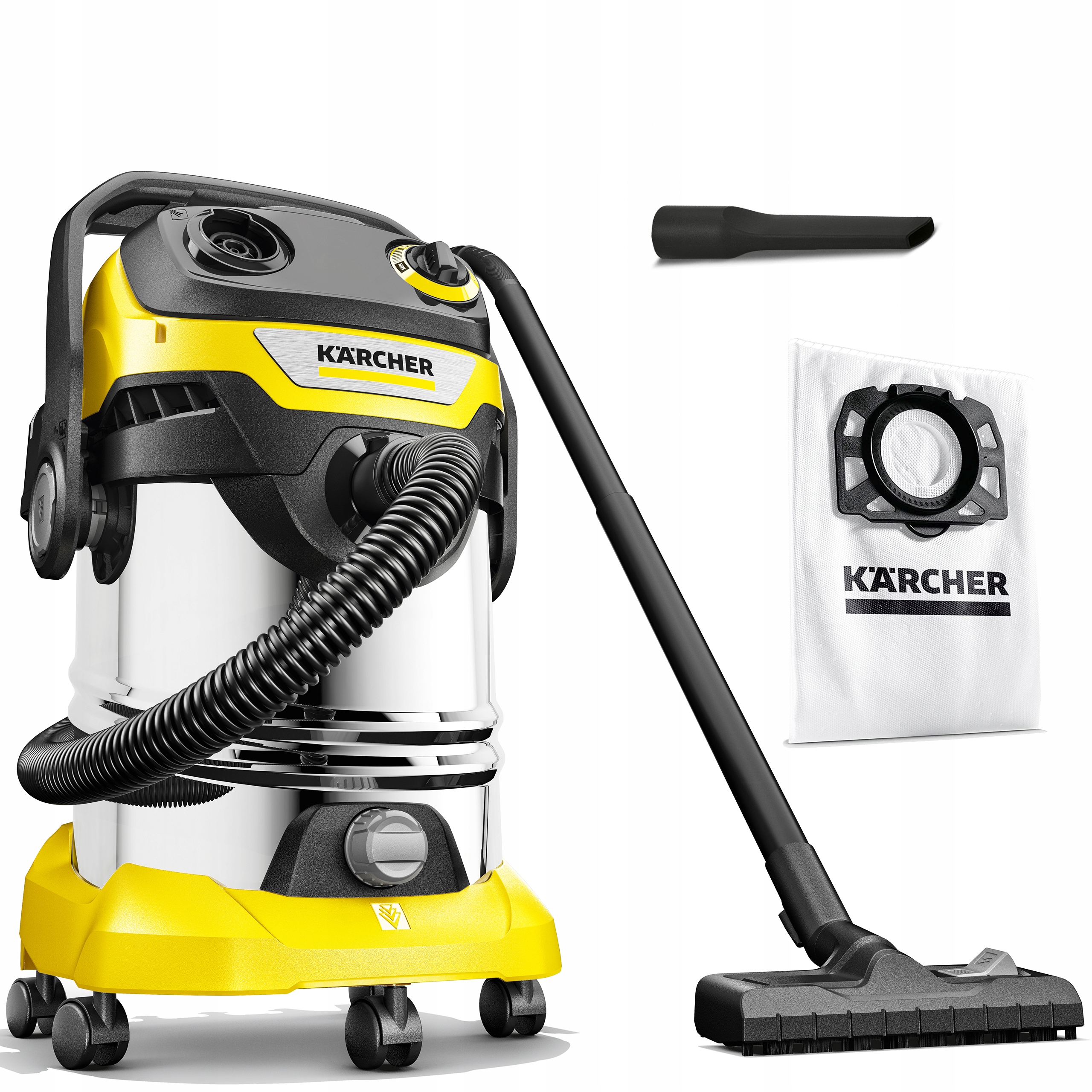 KARCHER WD 5 ODKURZACZ PRZEMYSŁOWY UNIWERSALNY STALOWY SUCHO/MOKRO NADMUCH (4054278909233 ...