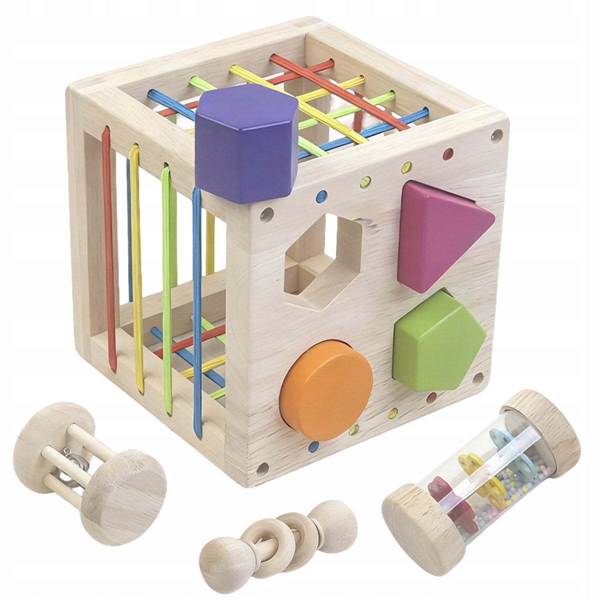 FA JÁTÉKOK RUGALMAS KOCKA SZORTER + KÜLÖNBÖZŐ FA KOCKÁK, (4059432487725 ...