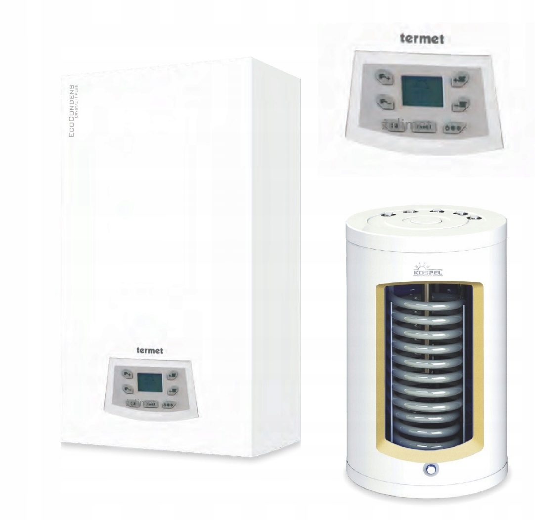 KOCIOŁ GAZOWY TERMET CRYSTAL II 25 KW 1-FUN + 100L (5907510140330 ...