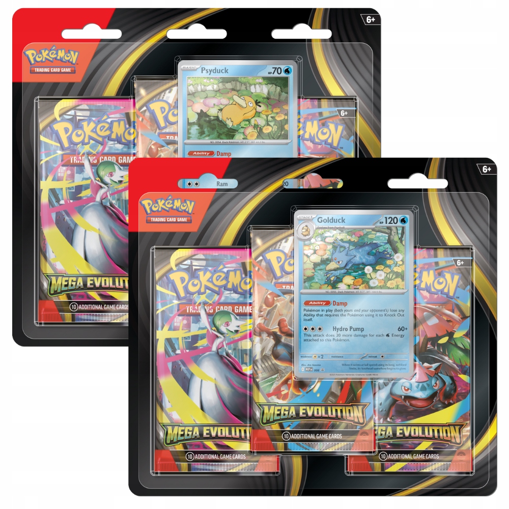 Pokémon TCG: Mega Evolution - 3-pack blister - Psyduck + Golduck ...