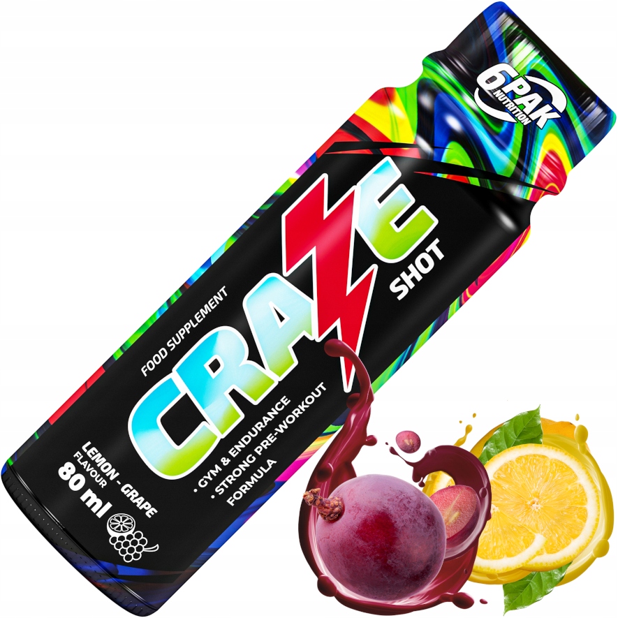 CRAZE MEGA MOCNA PRZEDTRENINGÓWKA SIŁA MOC ENERGIA - Beta-alanina, kofeina shot pre-workout ...