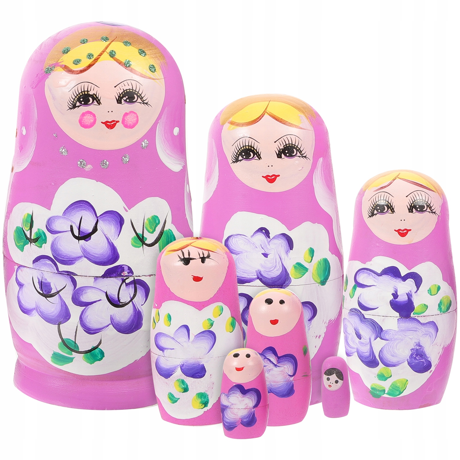 Drewniana lalka, MATRIOSZKA BABUSHKA 7 w 1, 15 cm 7 w 1 drewniana lalka ...