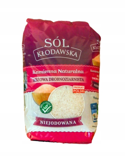 NATURALNA SÓL KŁODAWSKA KAMIENNA RÓŻOWA DROBNA 1kg NIEJODOWANA ...