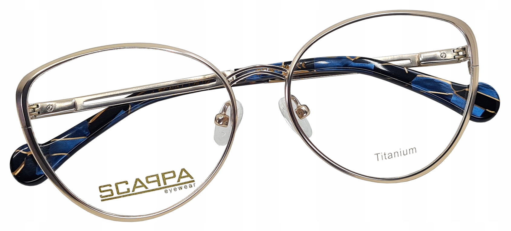 Eleganckie OKULARY OPRAWKI KOREKCYJNE SCAPPA SC4017 ZŁOTE - TYTANOWE ...