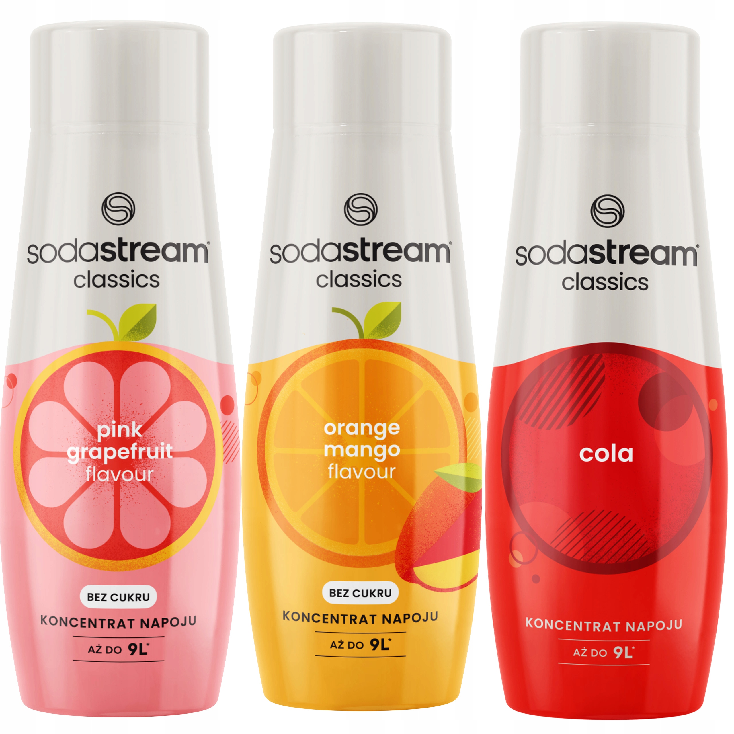 SODASTREAM Zestaw Syropów Owocowych + Cola do gazowanej wody 3 x 440 ml ...