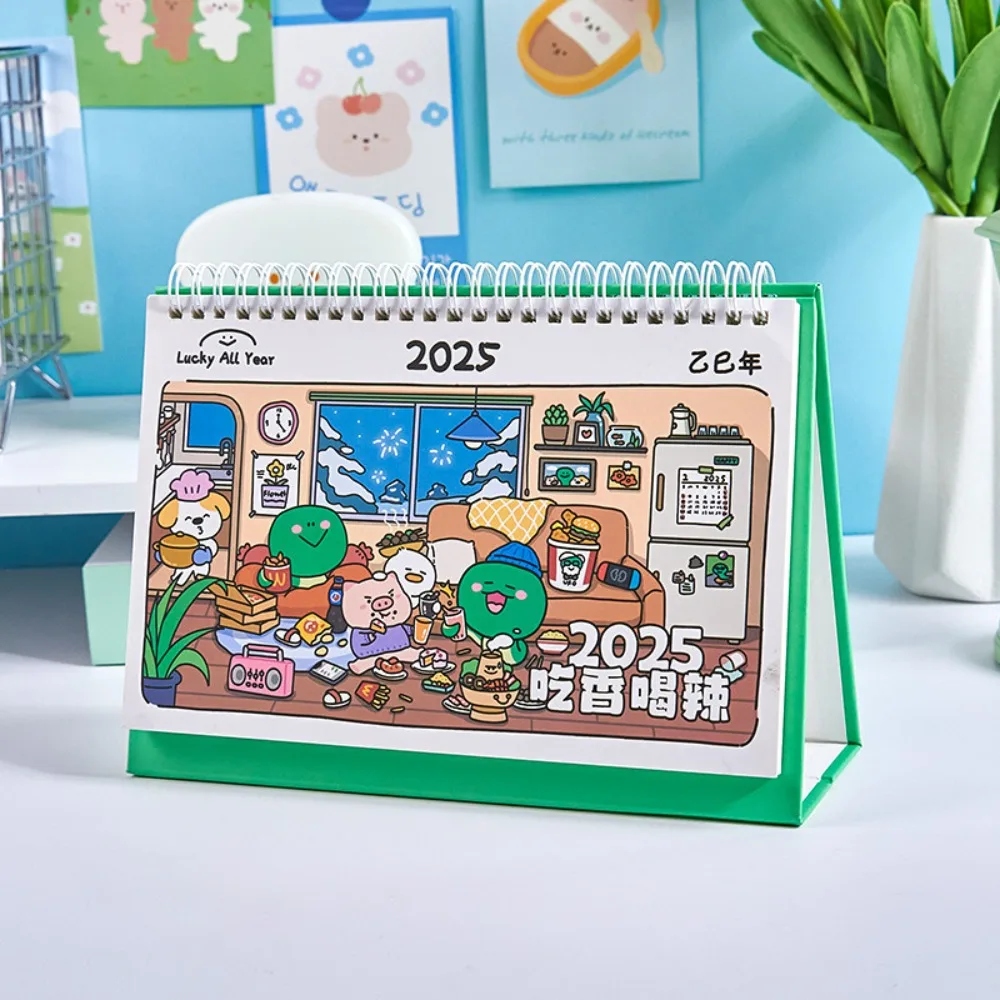 New 2025 Wooden Capybara Calendars Good Luck Snake Year Cartoon Desktop ...