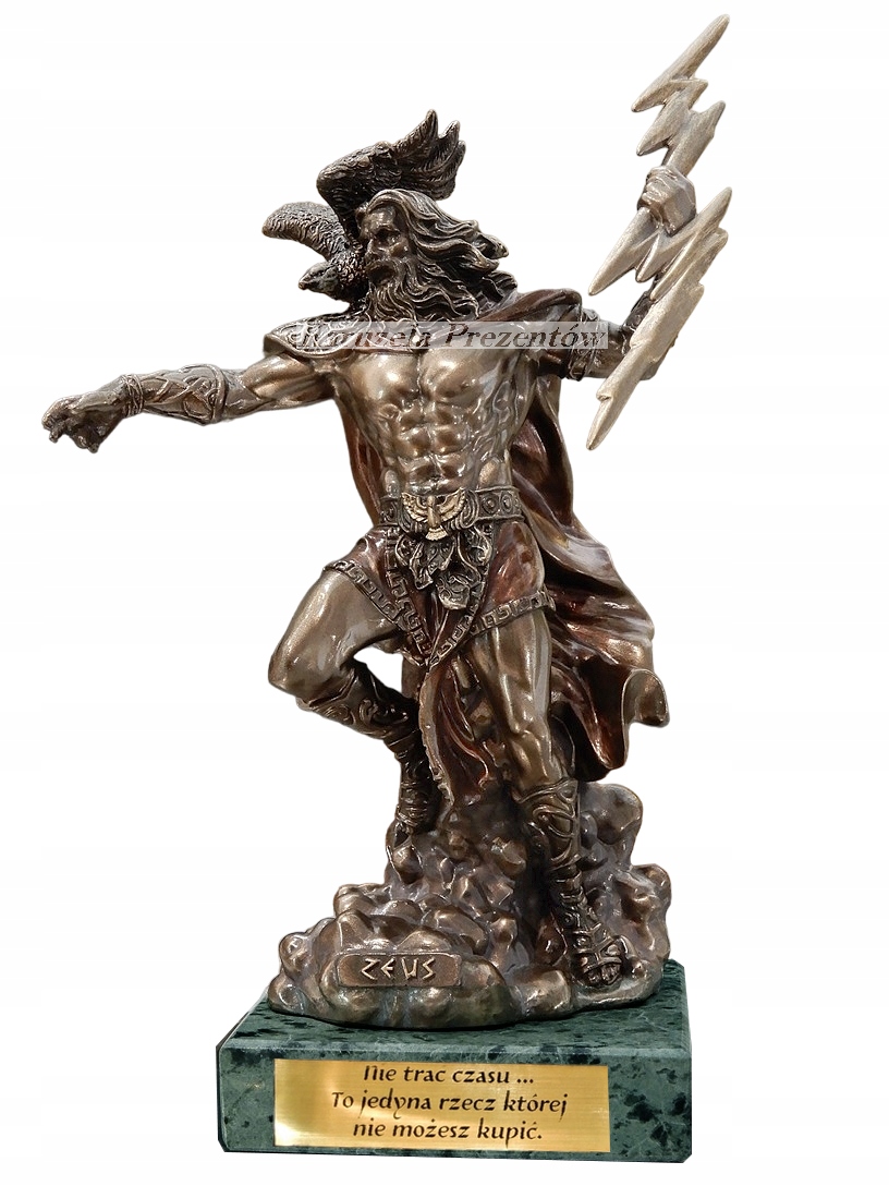 ZEUS GROMOWŁADNY NAJWYŻSZY BÓG W MITOLOGII GRECKIEJ FIGURKA NA MARMURZE ...
