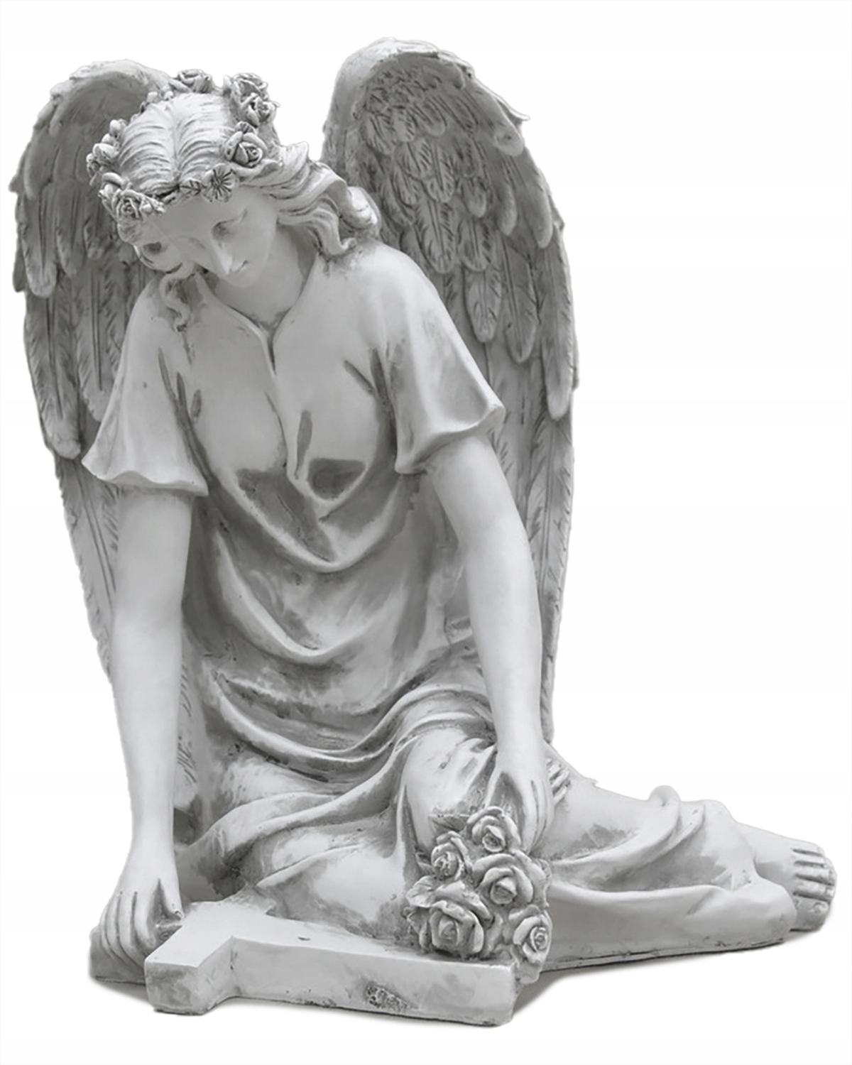 ANIOŁ DUŻY CMENTARNY NA GRÓB FIGURKA NAGROBNA XXL ANIOŁEK Z SERCEM ...