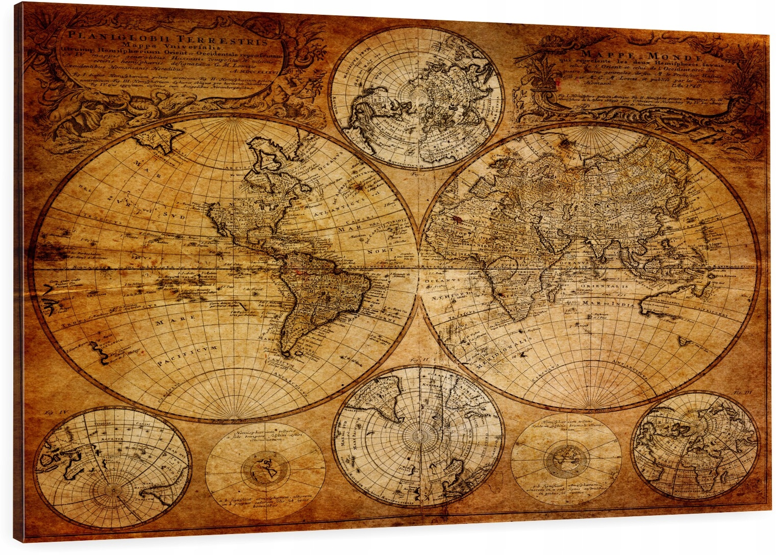 Tablica Korkowa stara mapa świata 90x60 cm • Cena, Opinie • Obrazy ...