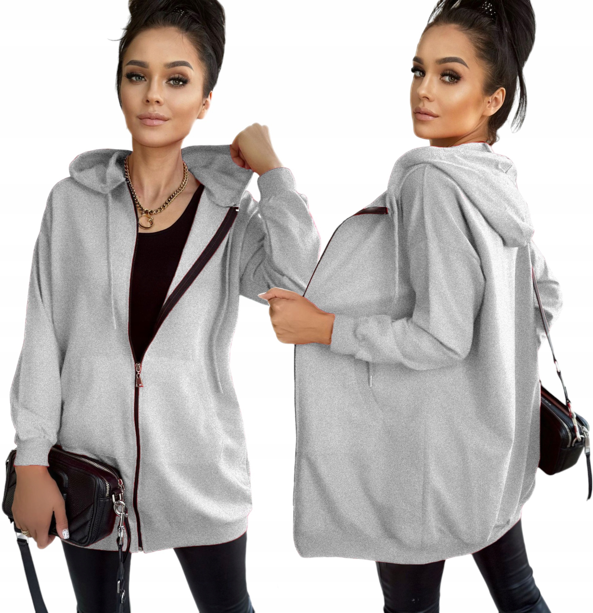 BLUZA DAMSKA DRESOWA rozpinana z kapturem na wiosnę 14337631429 - Allegro.pl