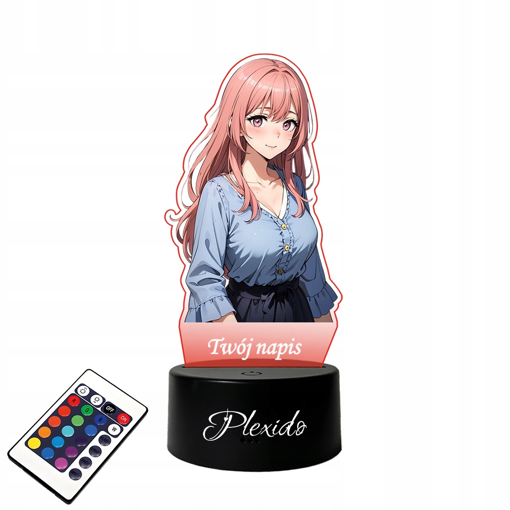 LÁMPA ÜVEGEN My Dress-Up Darling Shinju Inui Anime 3D + TÁVIRÁNYÍTÓ 16 ...