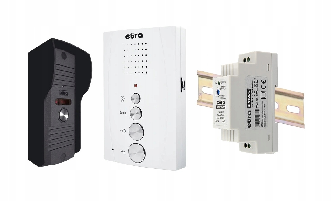 DOMOFON BEZSŁUCHAWKOWY GŁOŚNOMÓWIĄCY +zasilacz DIN unifon furtka brama (5905548274928) • Cena ...