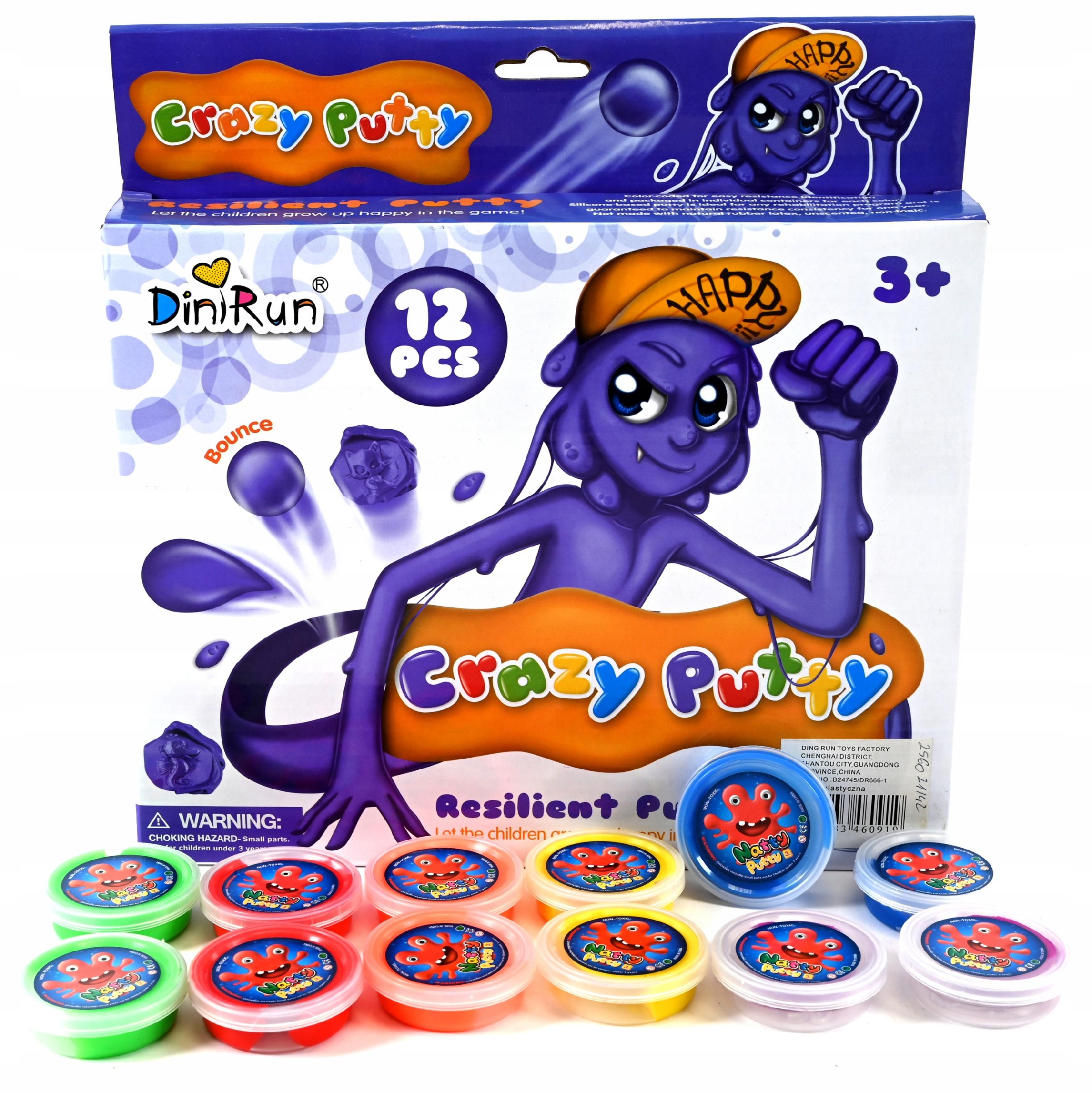 SKÁKACÍ GLUTEK PRUŽNÁ MAGICKÁ HMOTA CHYTRÁ PLASTELÍNA 12 KS - Allegro