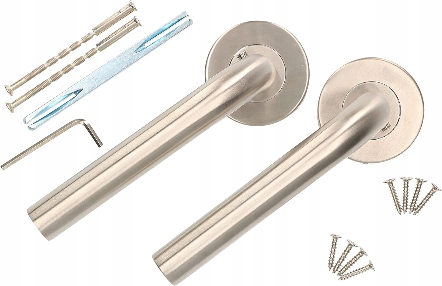 ZESTAW KLAMEK DRZWIOWYCH UNIWERSALNYCH ROZETA Z WKŁADEM 130MM KOLOR ...