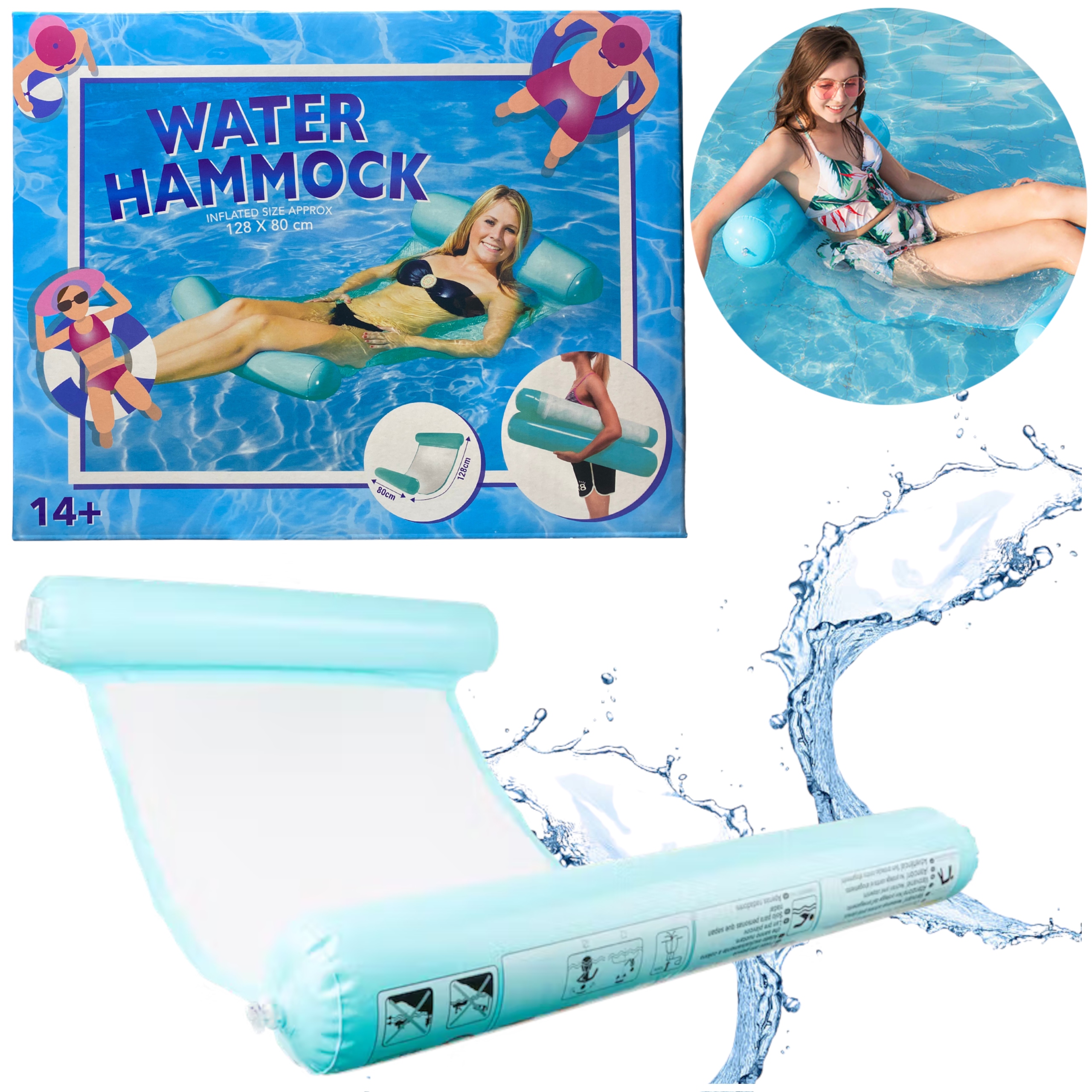 DMUCHANY HAMAK WODNY MATERAC LEŻAK FOTEL DO BASENU MOCNY WYGODNY 128cm ...