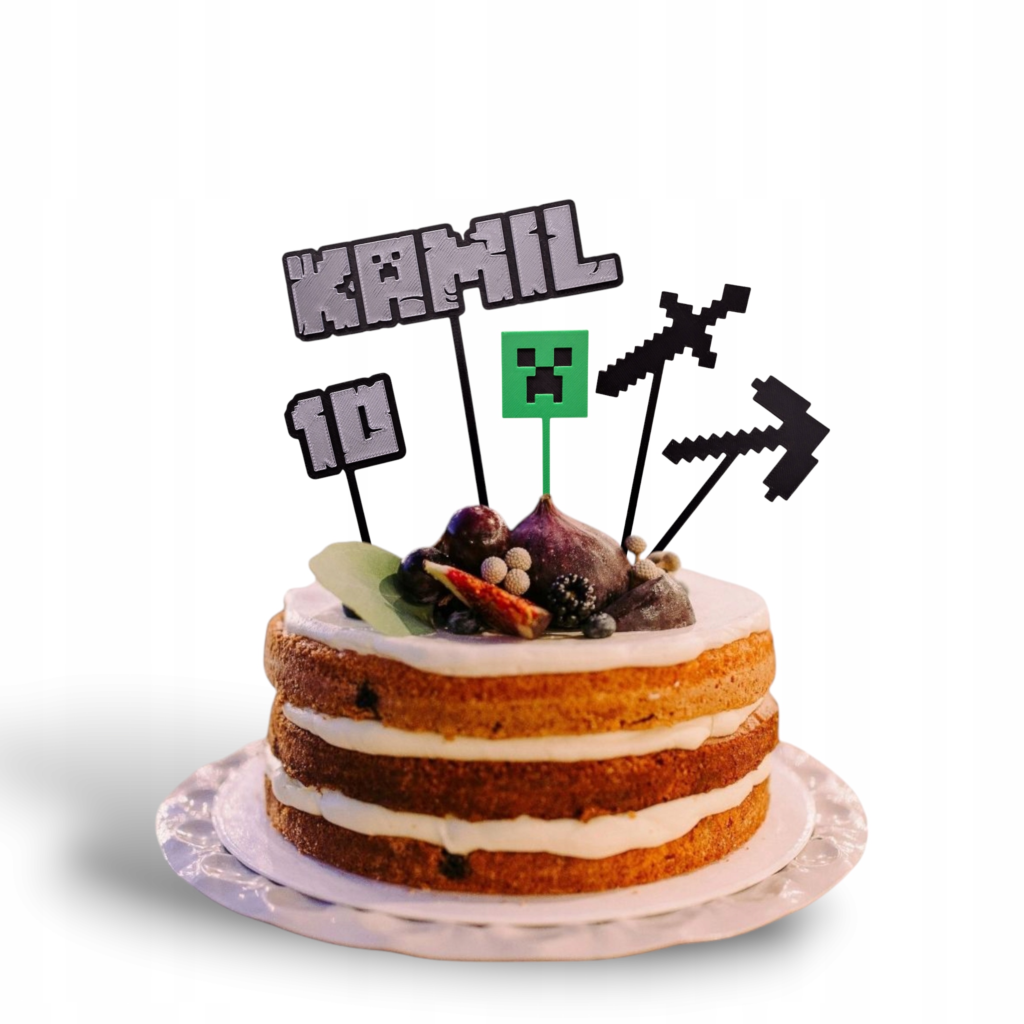 Topper Minecraft 5 elementów urodzinowy toper imię wiek (6406484908742 ...