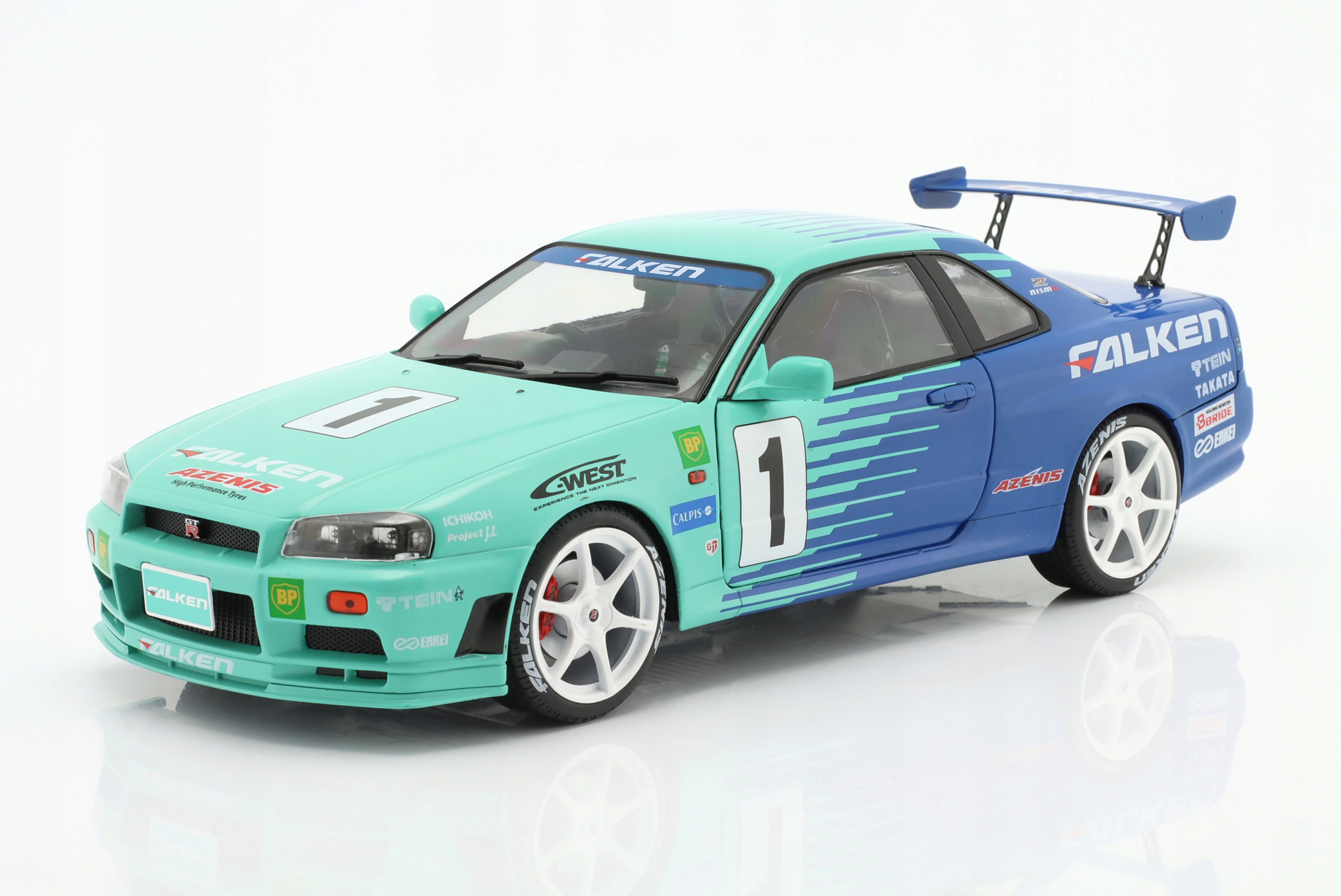Nissan Skyline GT-R R34 #1 Falken JGTC 2001 Solido 12421482264 - Allegro.pl