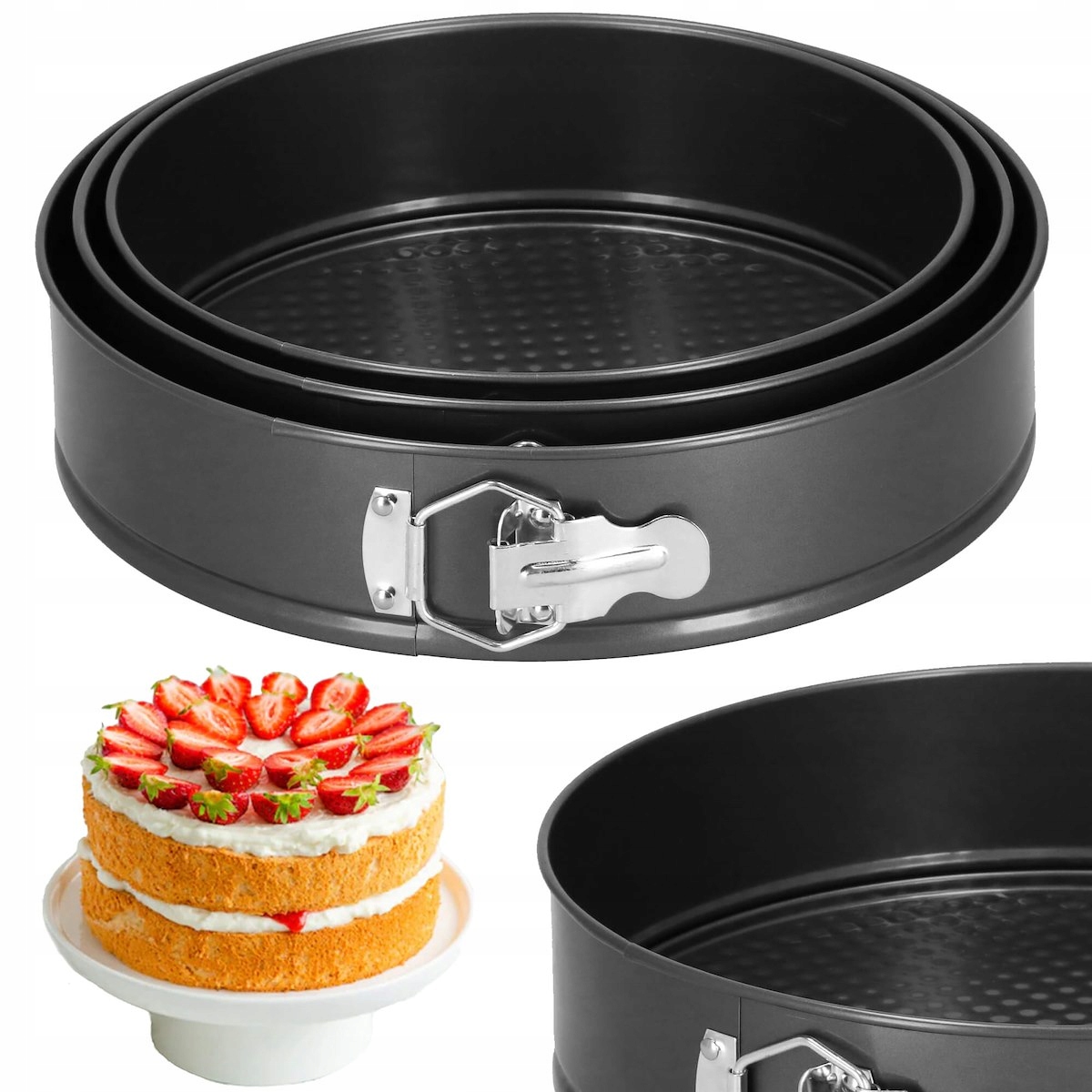 SADA FORMA NA DORT PLECH NA PEČENÍ DORTŮ DORT FORMA DORT 3ks KOMPLET za ...