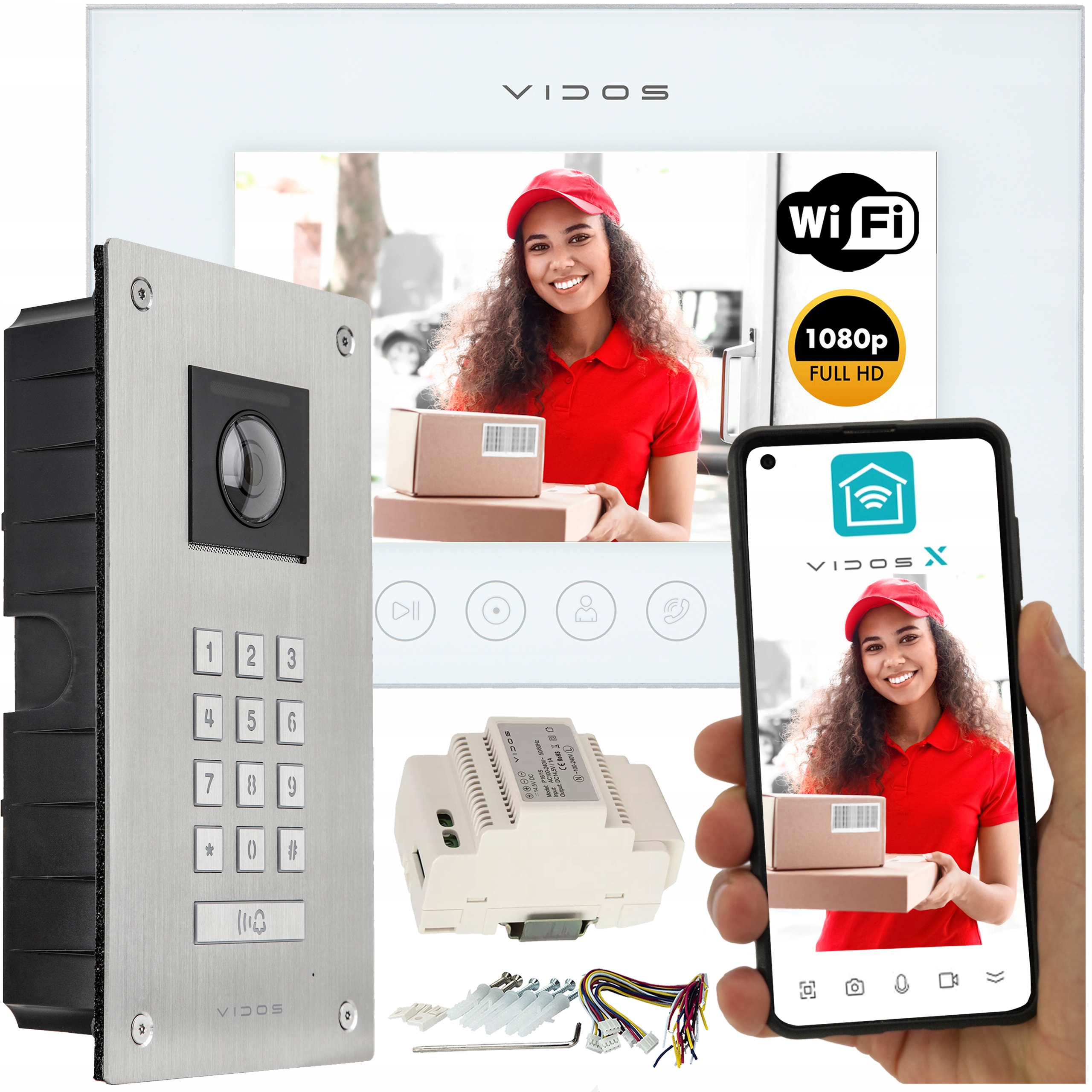 Wideodomofon Vidos X stacja S14D PODTYNKOWA Monitor M11W-X WiFi Android FHD (5907281201421 ...