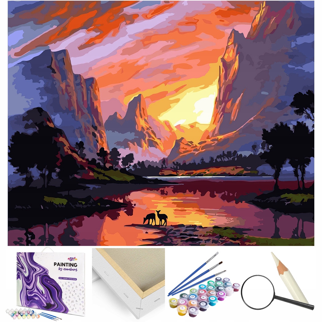 MALOWANIE PO NUMERACH Z Ramą Krajobraz Obraz Po Numerach ARTNAPI ...