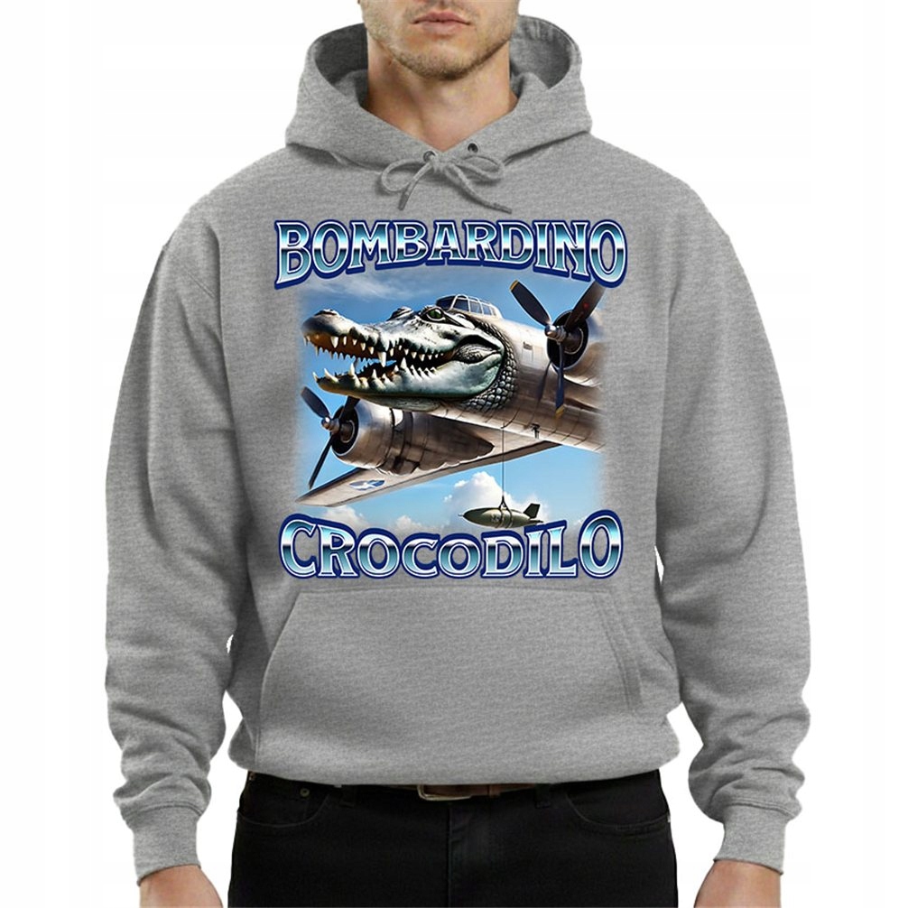 BOMBARDINO CROCODILO BRAINROT MÉM FÉRFI PULÓVER - BOMBER STÍLUSÚ S-ES ...